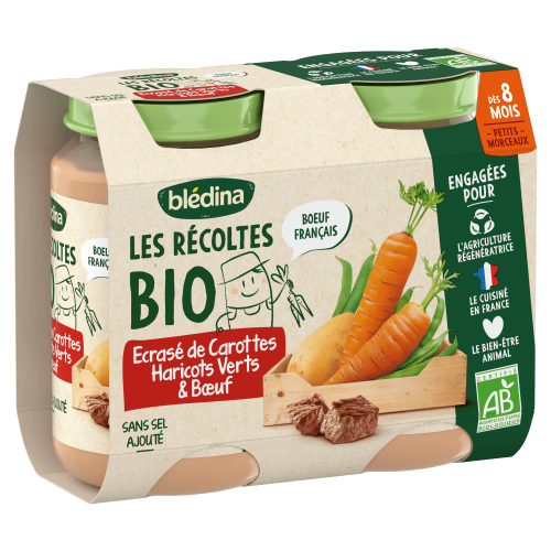 Petits pots bio - Lot Multi-variétés x4 Légumes Viande - 8 mois