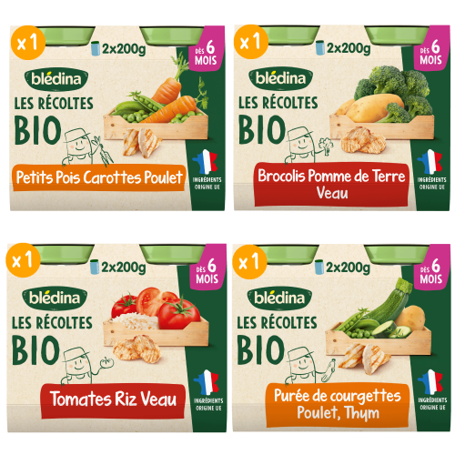 Petits pots Les récoltes Bio - Lot Multi-variétés Légumes Poulet et ...